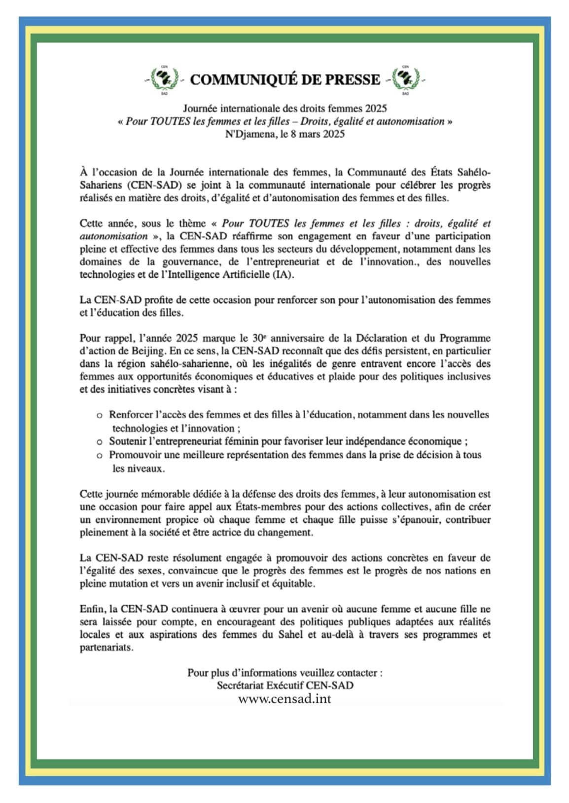 MARCH 8: INTERNATIONAL WOMEN’S RIGHTS DAY | CEN-SAD